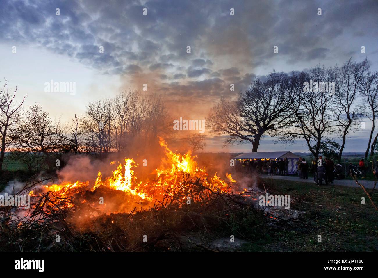May fire on Walpurgis Night, tradition in many villages and organized ...