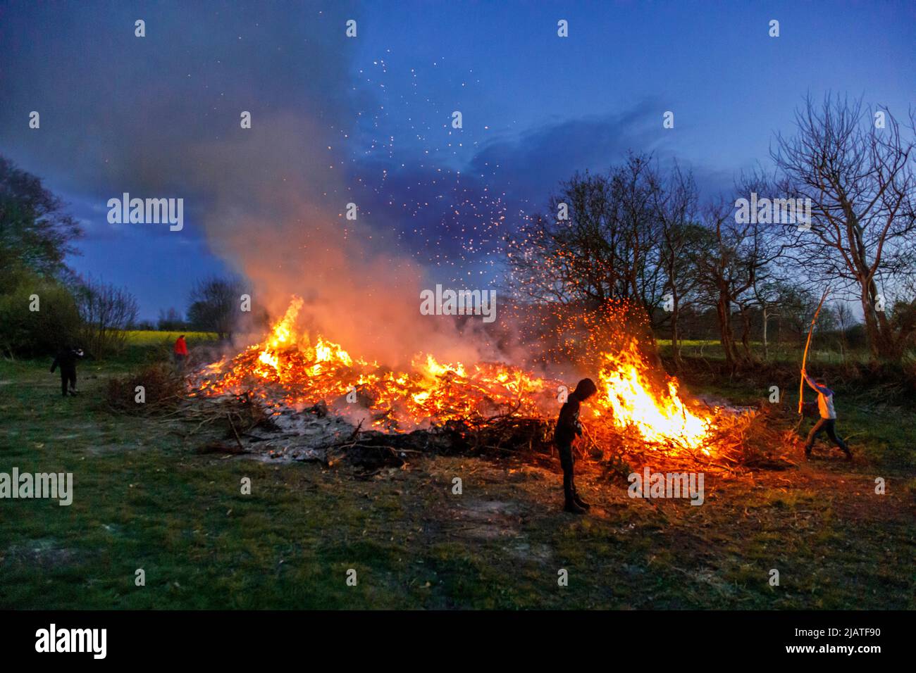May fire on Walpurgis Night, tradition in many villages and organized ...