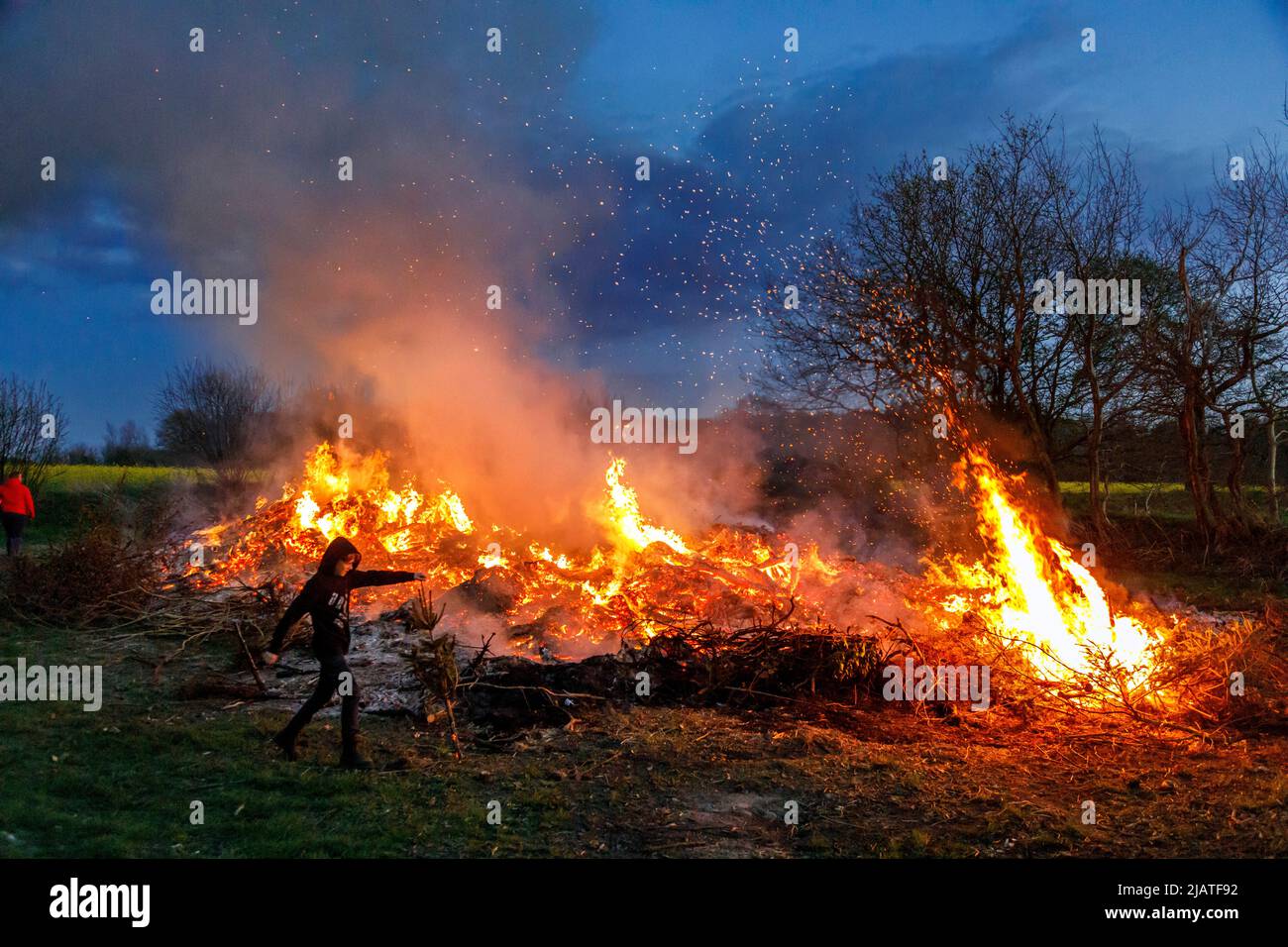 May fire on Walpurgis Night, tradition in many villages and organized ...