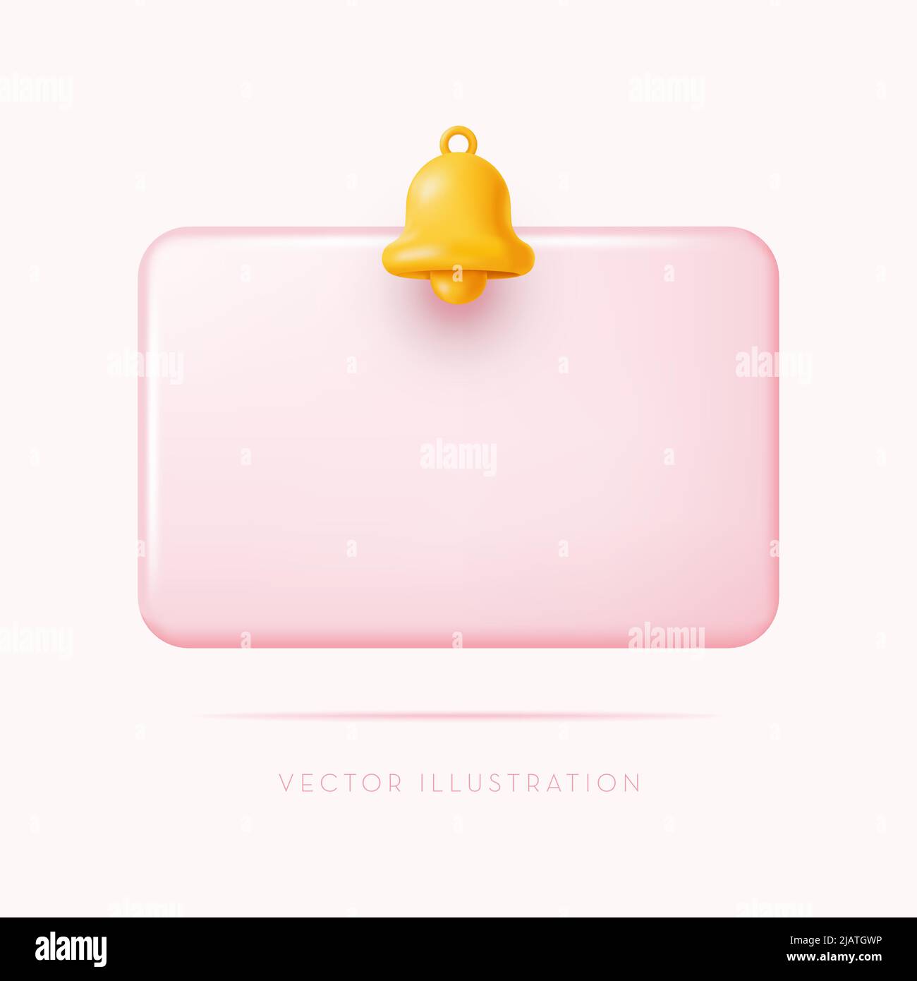 Reminder design. Notifications icon. 3d vector icon in cartoon minimal ...