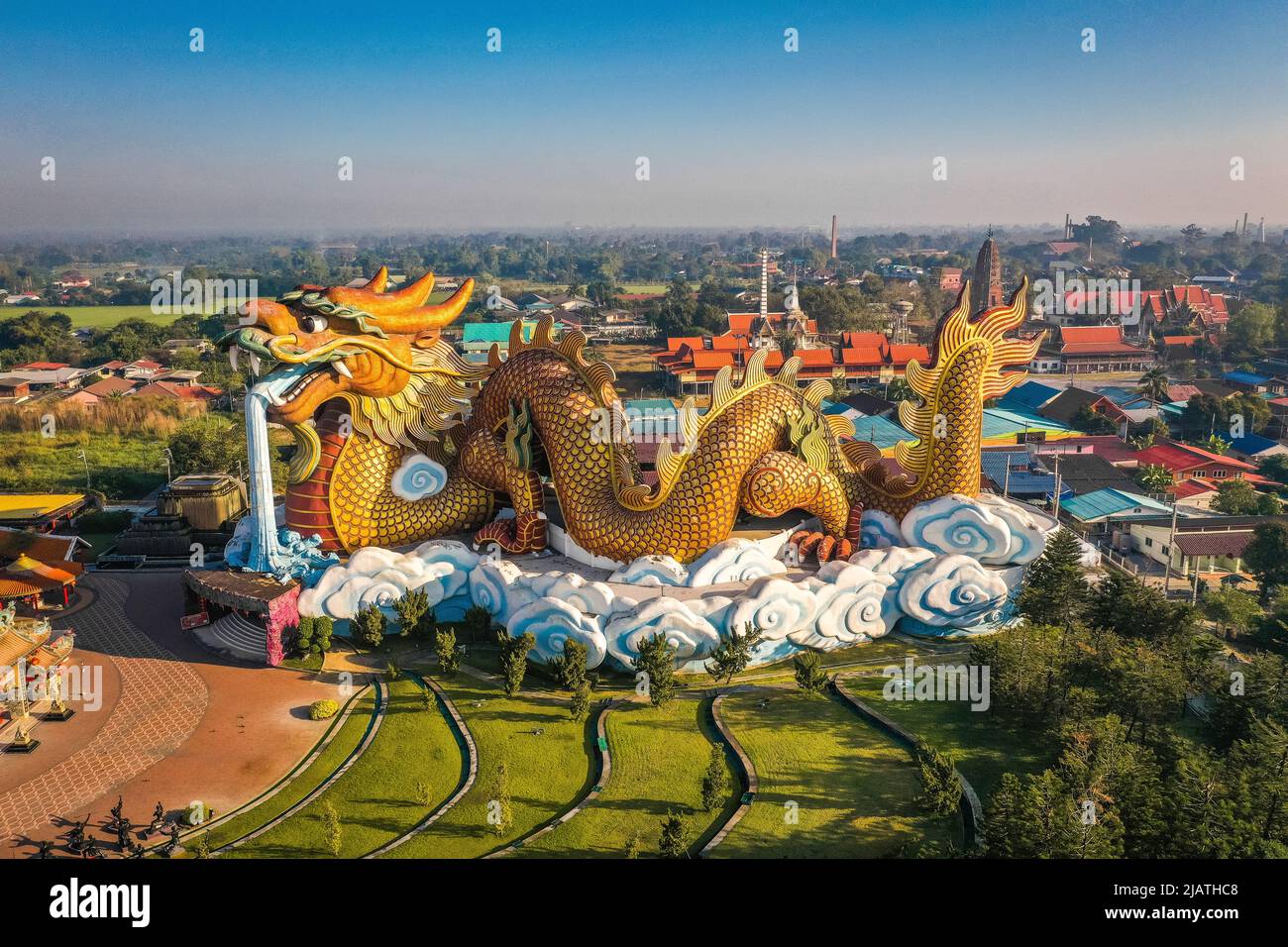 Aerial view of Dragon Paradise Park Suphan buri in Thailand Stock Photo ...
