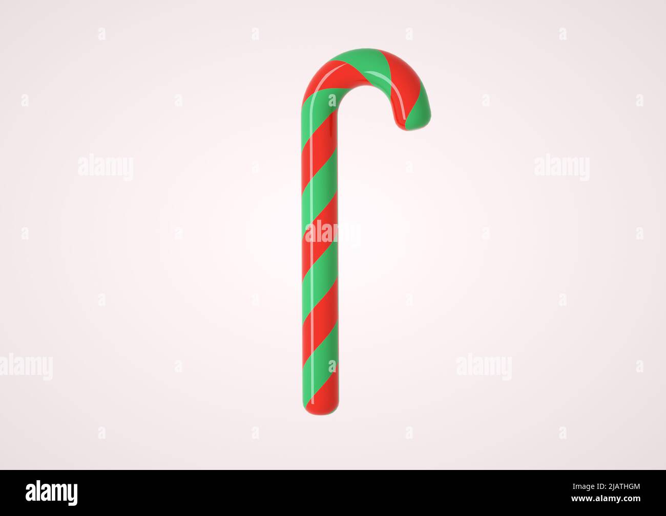 Christmas candy cane lollipop red and green colors 3d render Stock ...