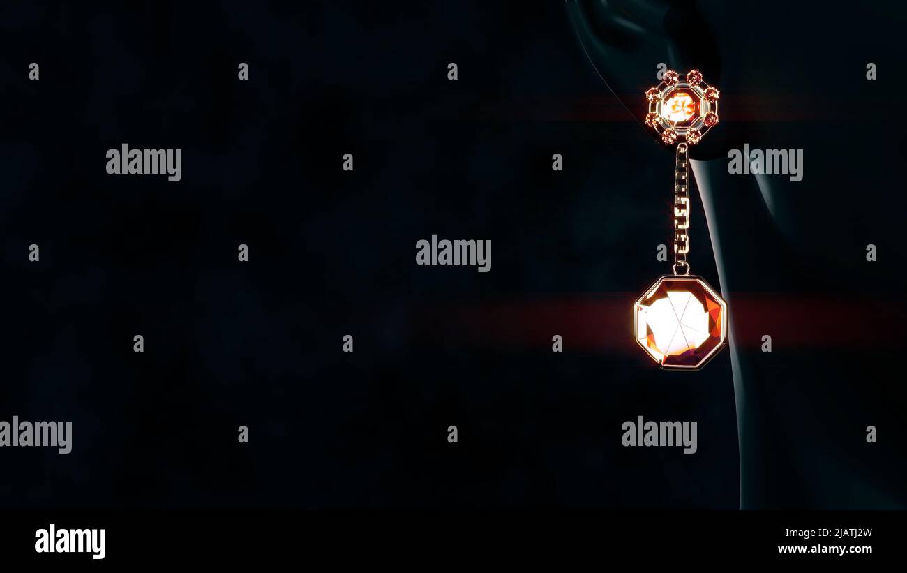 Glowing cute shackle with gemstone on female head mannequin - jewelry ...