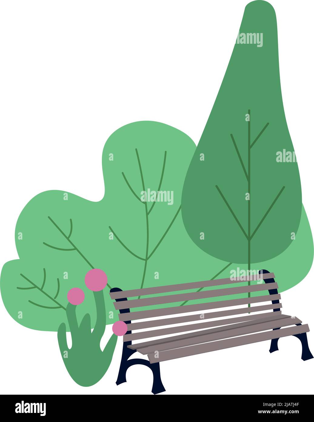 Park bench semi flat color vector object Stock Vector Image & Art - Alamy
