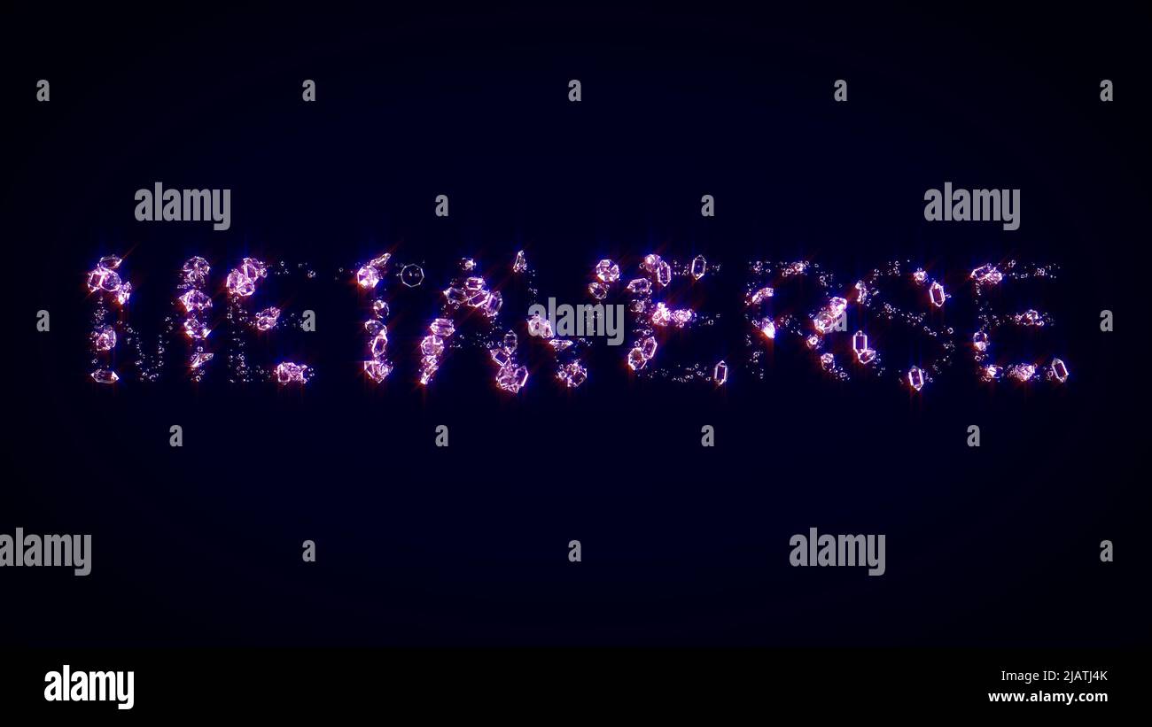 metaverse - text made of shining pink diamonds, isolated - object 3D ...