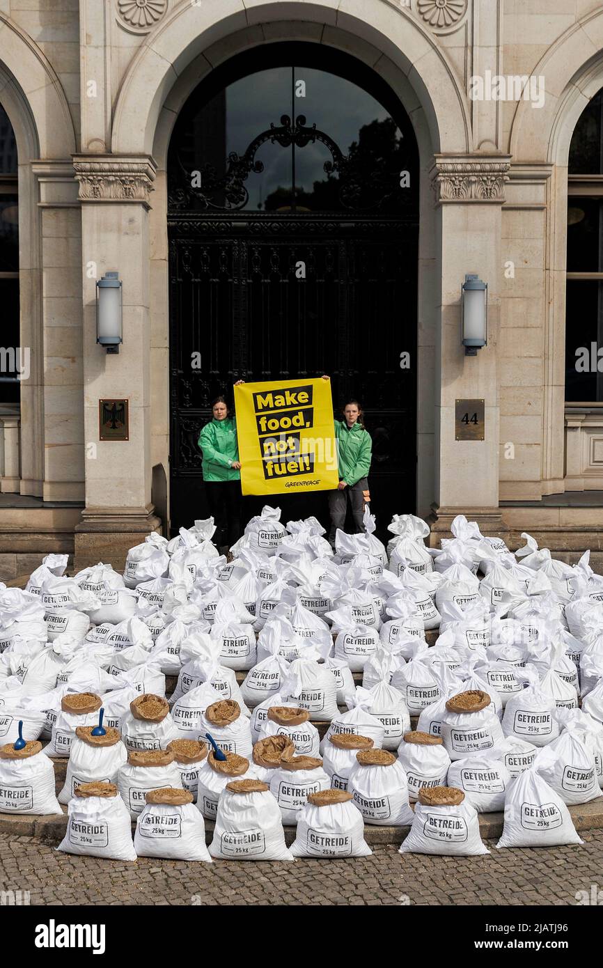Berlin, Germany. 01st June, 2022. Activists hold a banner reading "Make ...