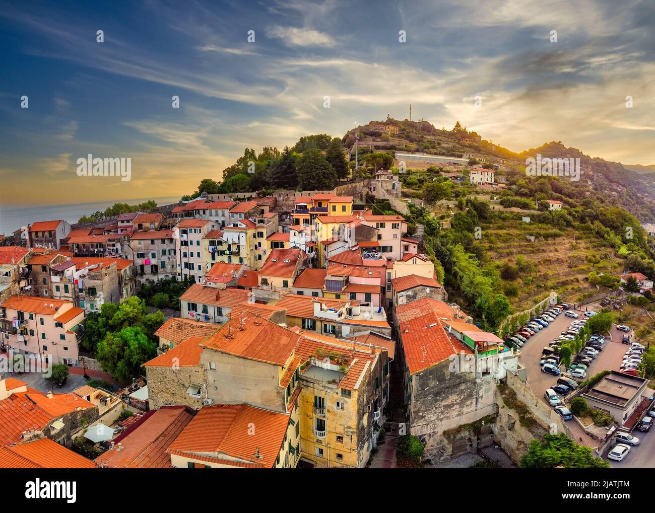 Beautiful panoramic view of Ventimiglia in Italy, Liguria. Ligurian ...