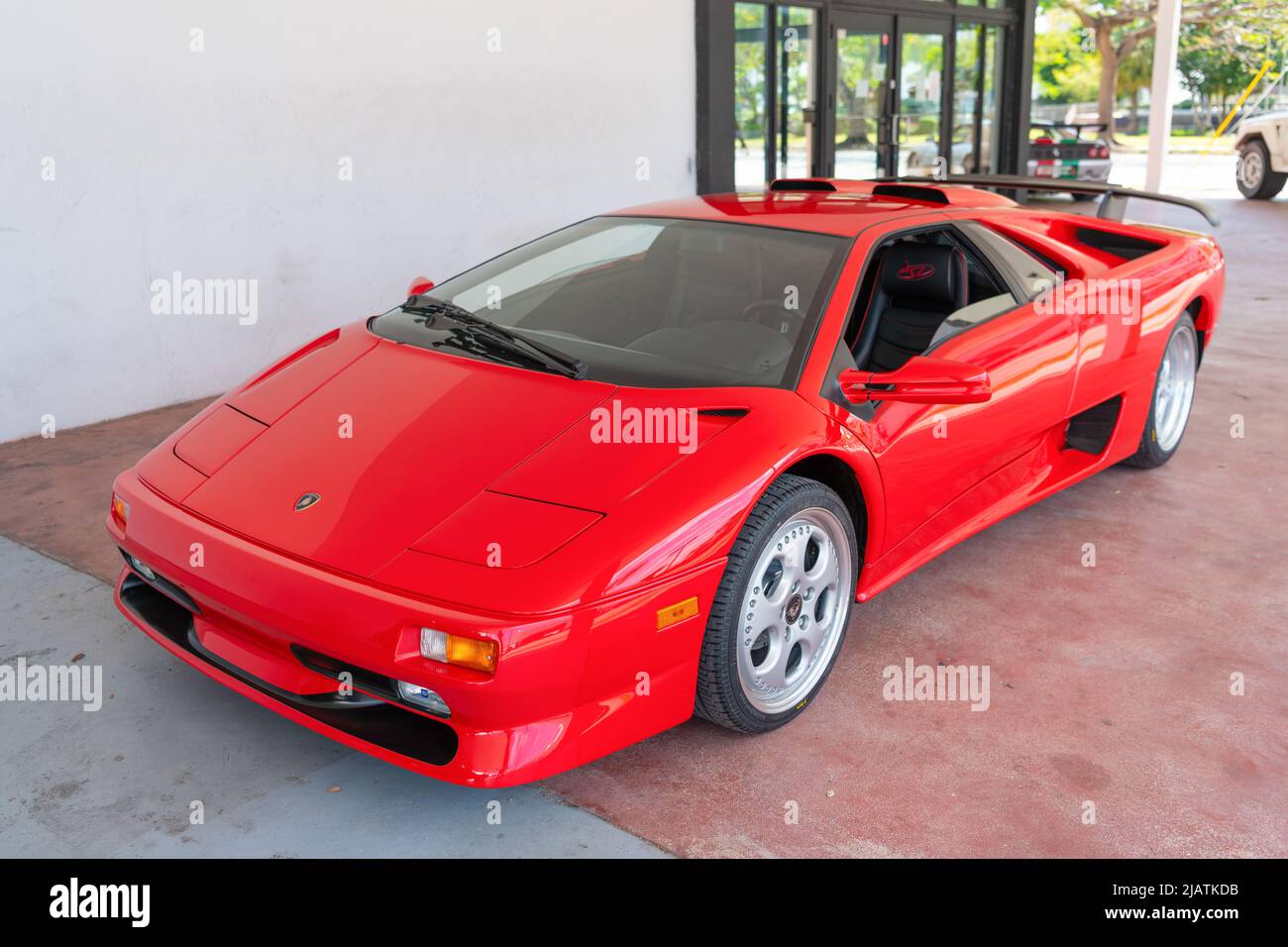 Miami Beach, Florida USA - April 15, 2021: red Lamborghini diablo ...