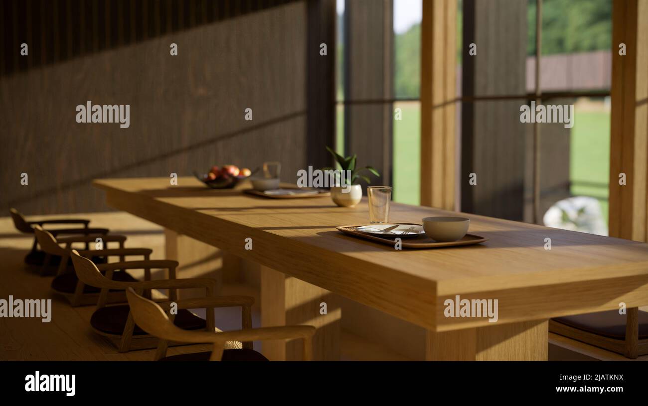 Modern contemporary restaurant seating area or dining room interior ...