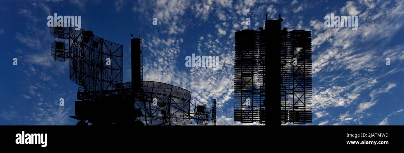 Air defense radars of military mobile anti aircraft systems (radar is ...