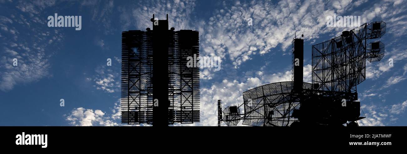 Air defense radars of military mobile anti aircraft systems (radar is ...
