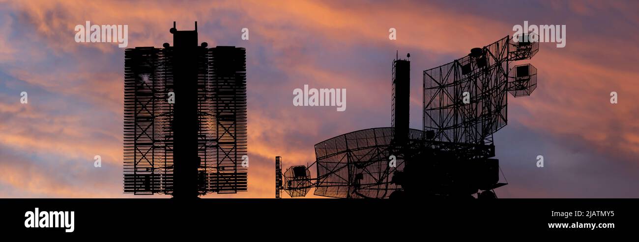 Air defense radars of military mobile anti aircraft systems (radar is ...