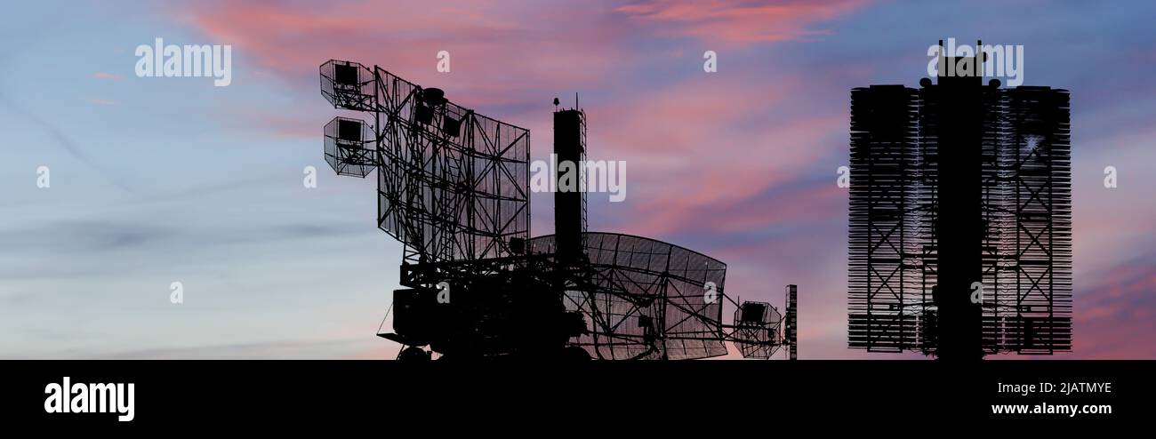 Air defense radars of military mobile anti aircraft systems (radar is ...