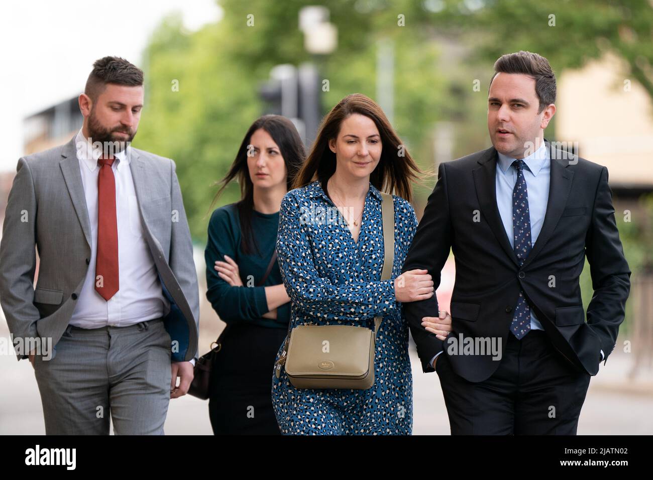 Chris and Rachael Thorold (right), parents of baby Louis, arrive at ...