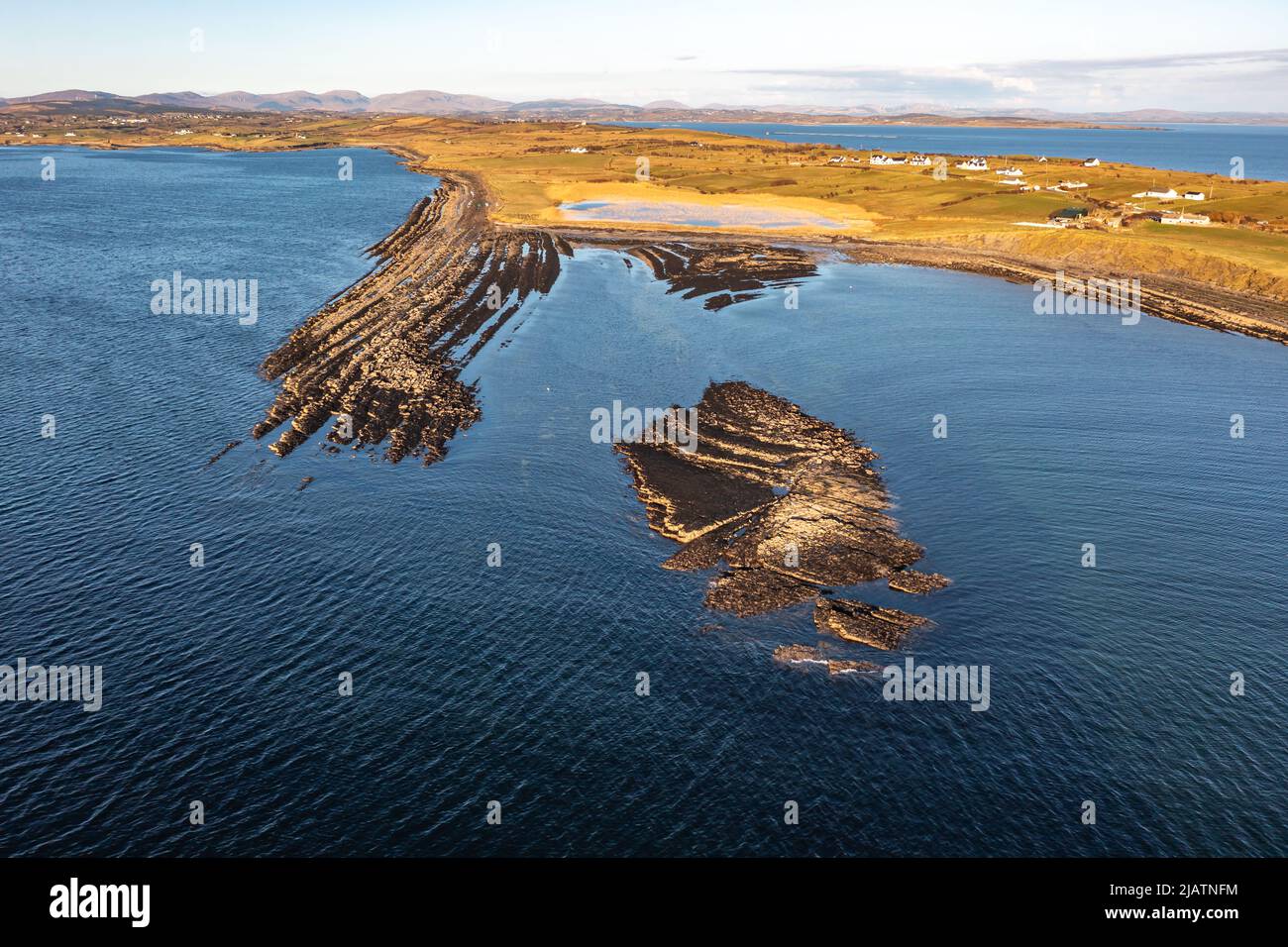 Aerial view of the amazing rocky coast at Rahan Far by Dunkineely, St ...