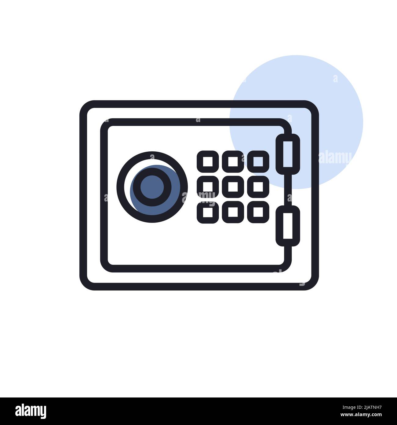 Bank safe outline icon. Finances sign. Graph symbol for your web site ...