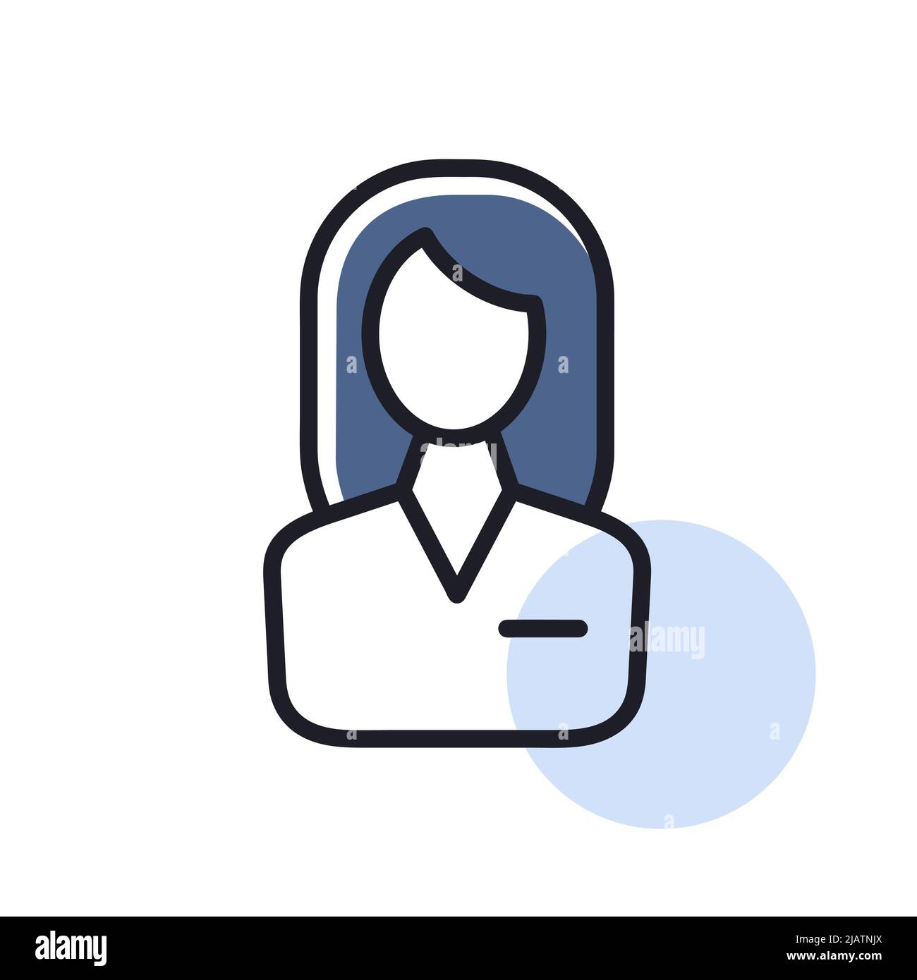 User icon of woman outline icon. Business sign. Graph symbol for your ...