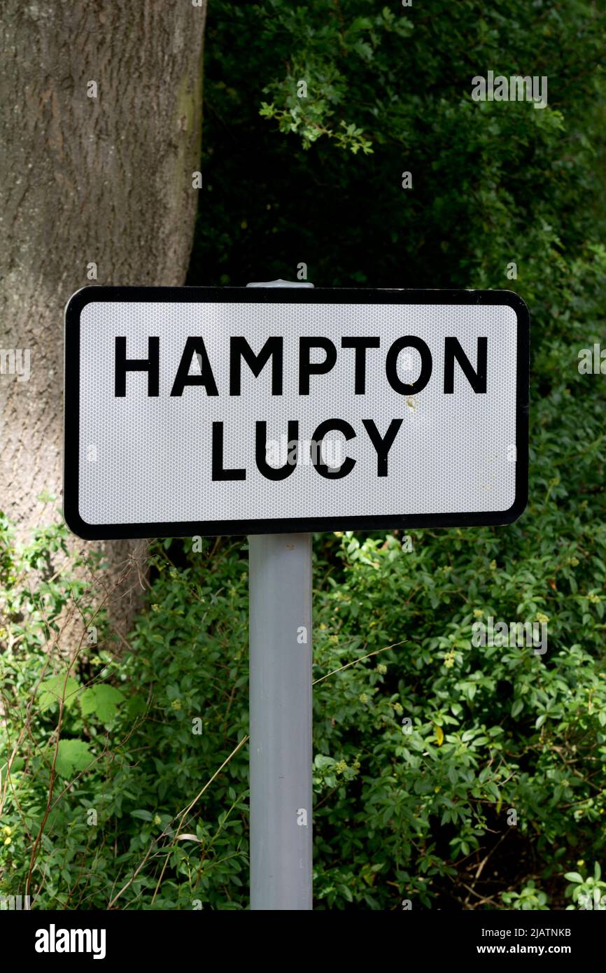 Hampton Lucy village sign, Warwickshire, England, UK Stock Photo - Alamy