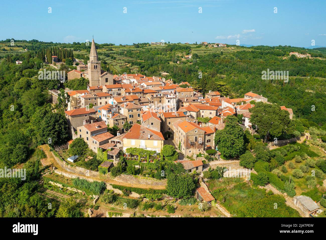 Aerial view of Groznjan town in Istra, Croatia Stock Photo - Alamy