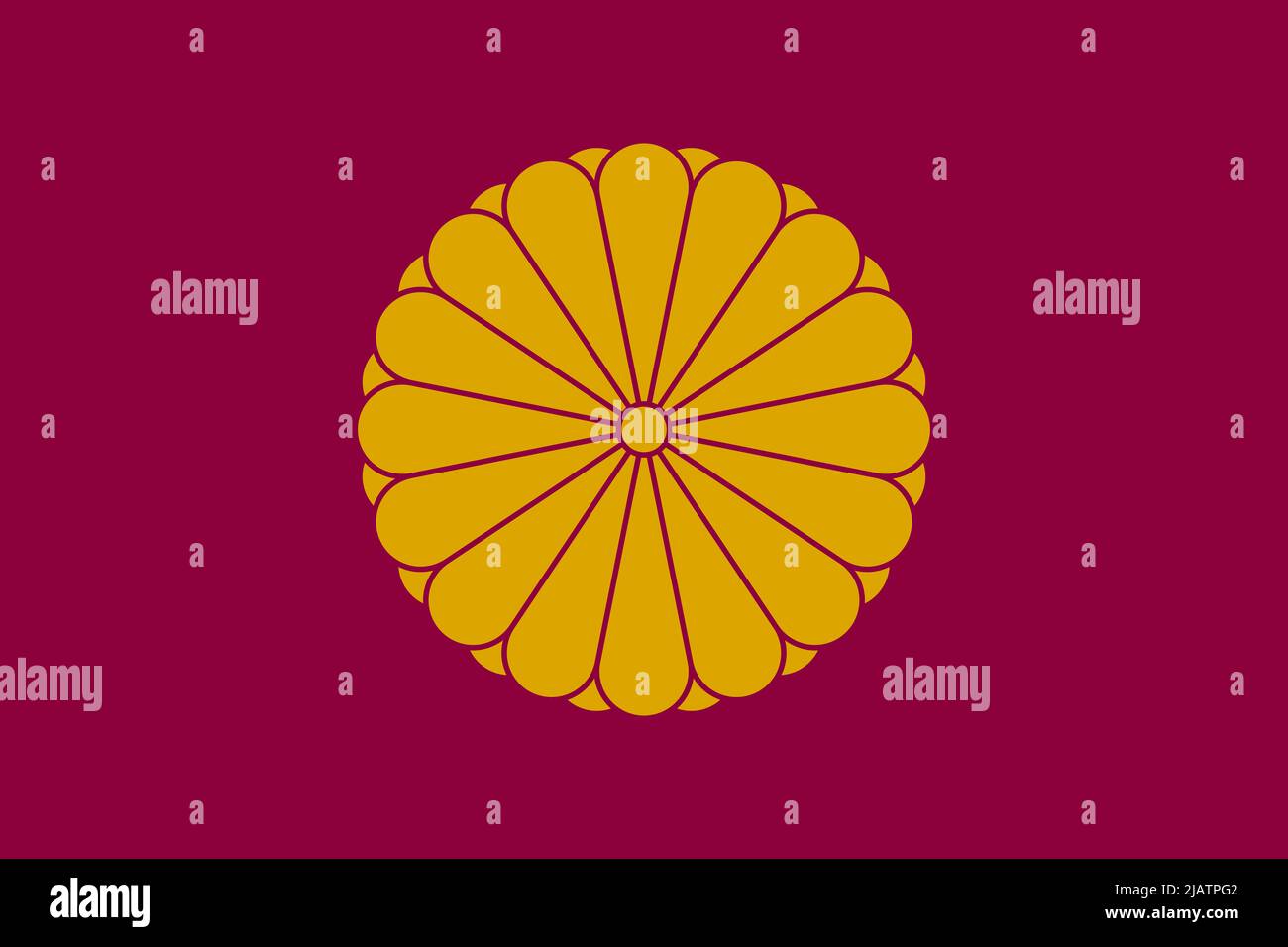 Top view of flag Emperor Emeritus, Japan. Japanese no flagpole. Plane ...