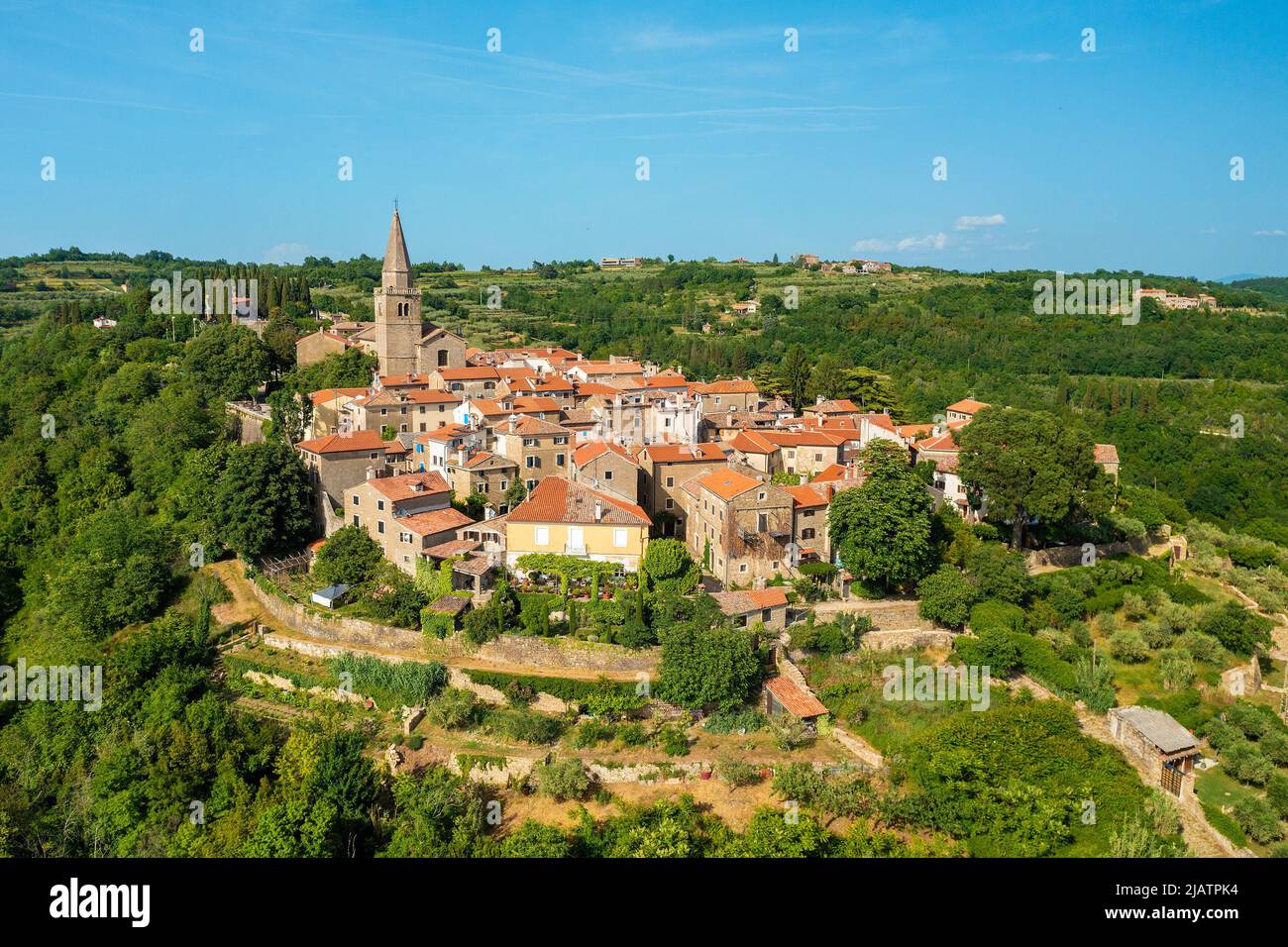 Aerial view of Groznjan town in Istra, Croatia Stock Photo - Alamy