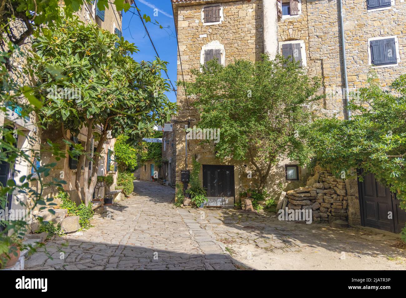 Streets of Groznjan town in Istra, Croatia Stock Photo - Alamy