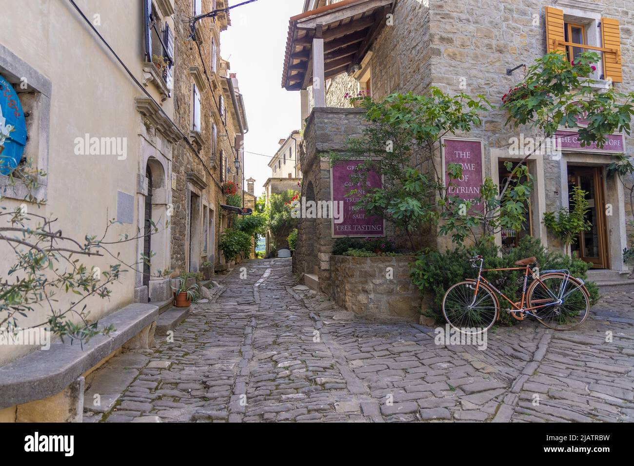 Streets of Groznjan town in Istra, Croatia Stock Photo - Alamy