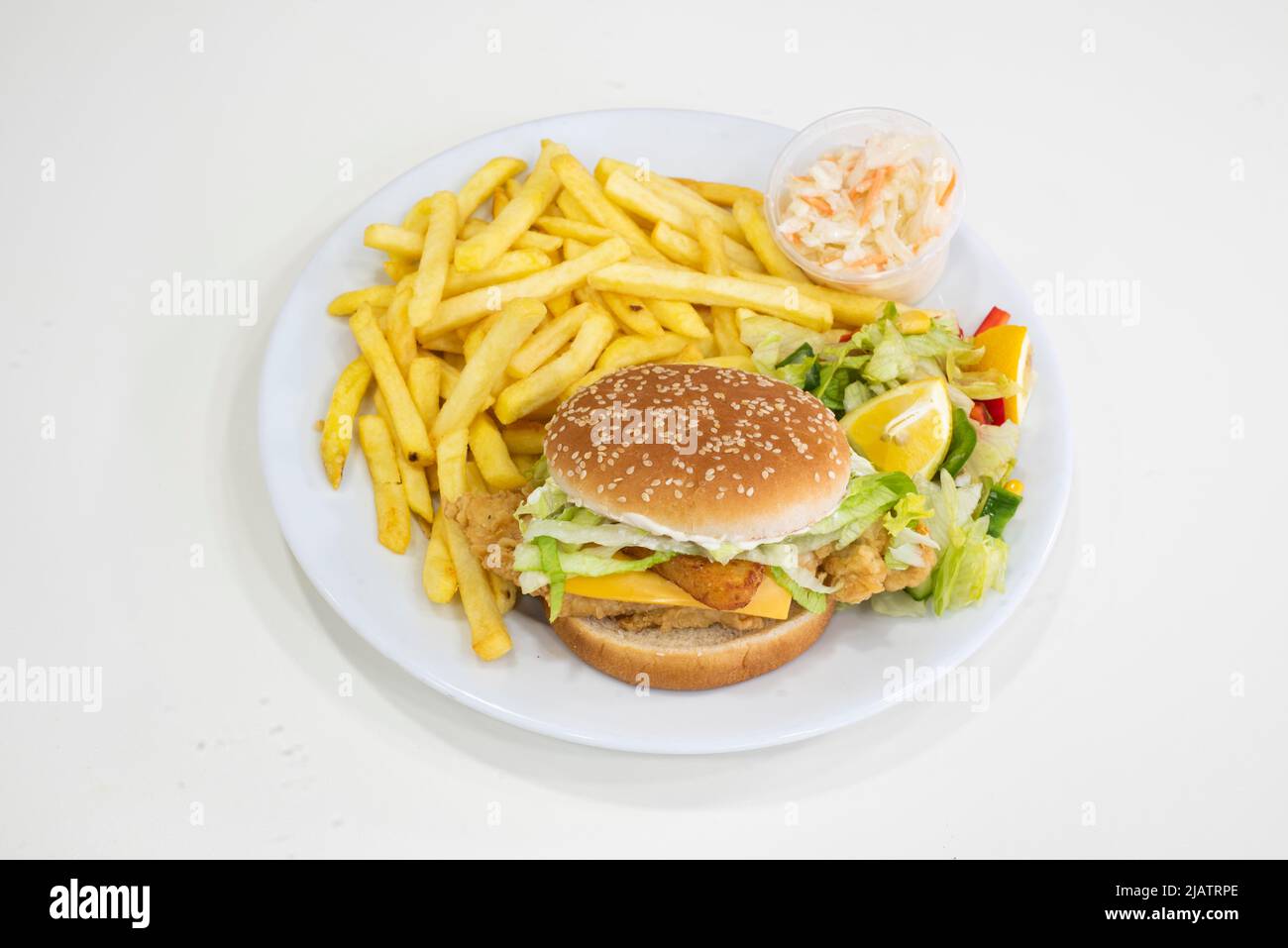 Fried chicken with coleslaw hi-res stock photography and images - Alamy