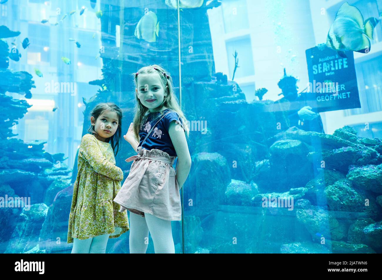 Berlin, Germany. 01st June, 2022. Children's models Mona (l) and Vasia ...