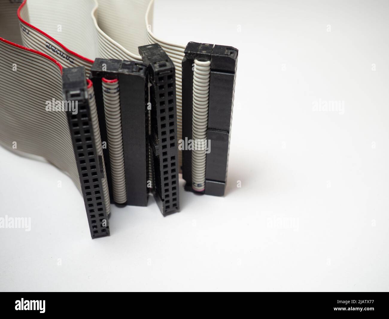 Loops of wires from the computer system unit . Electronics. Computer ...