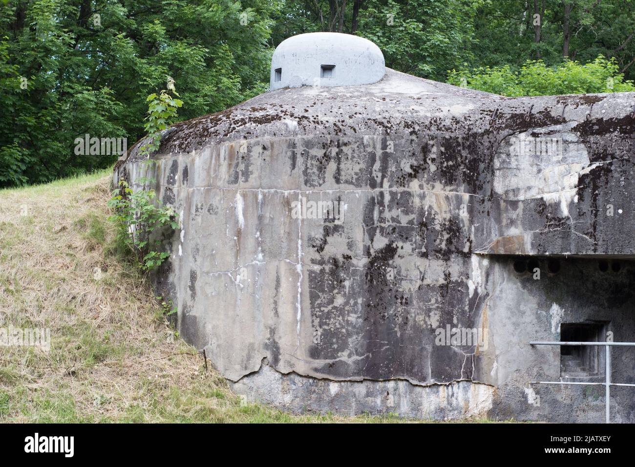 Reinforced concrete bunker from world war II in Darkovicky in the Czech ...
