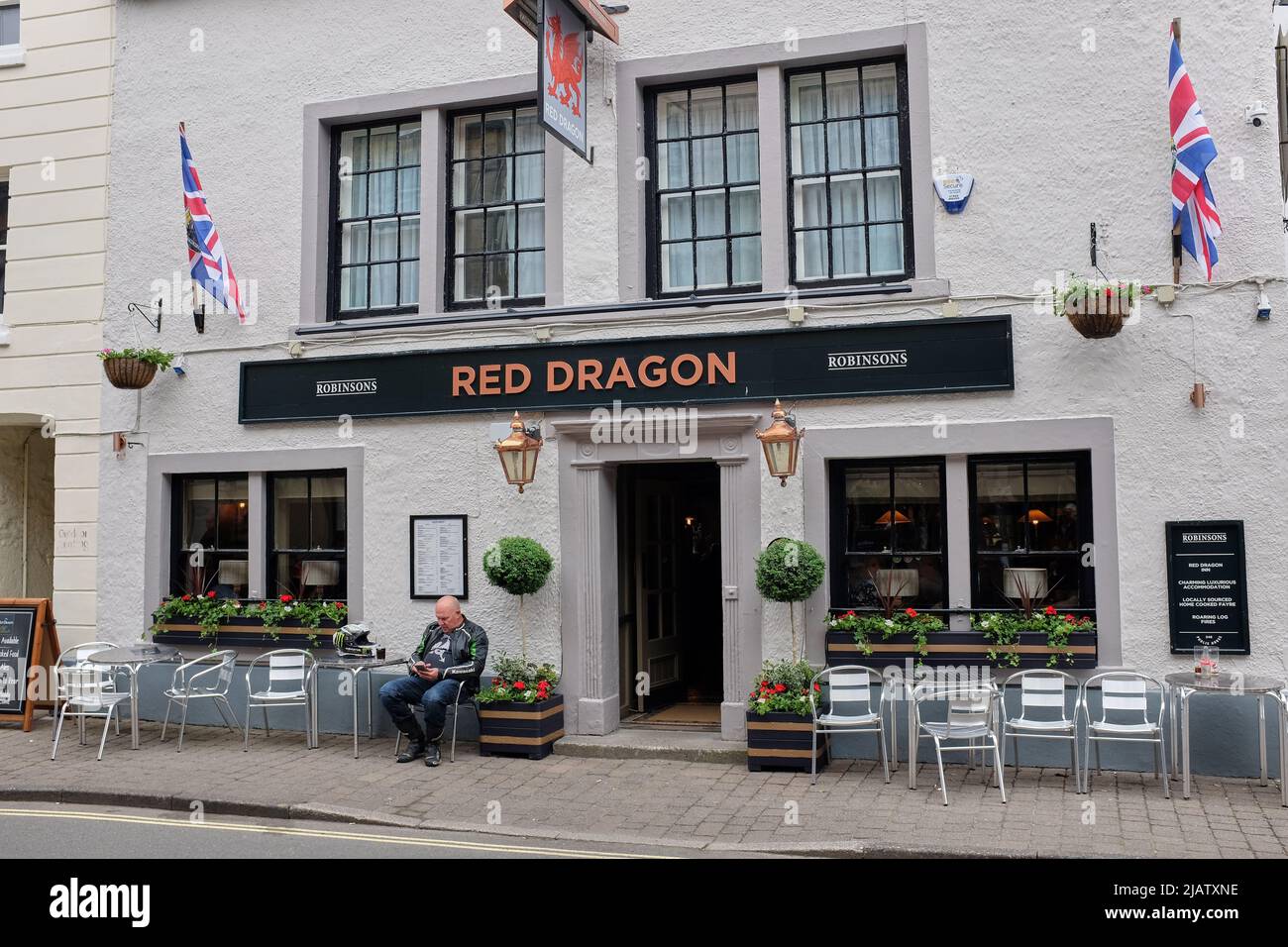 Red Dragon pub with the Union Flag flying in anticipation of the Royal ...