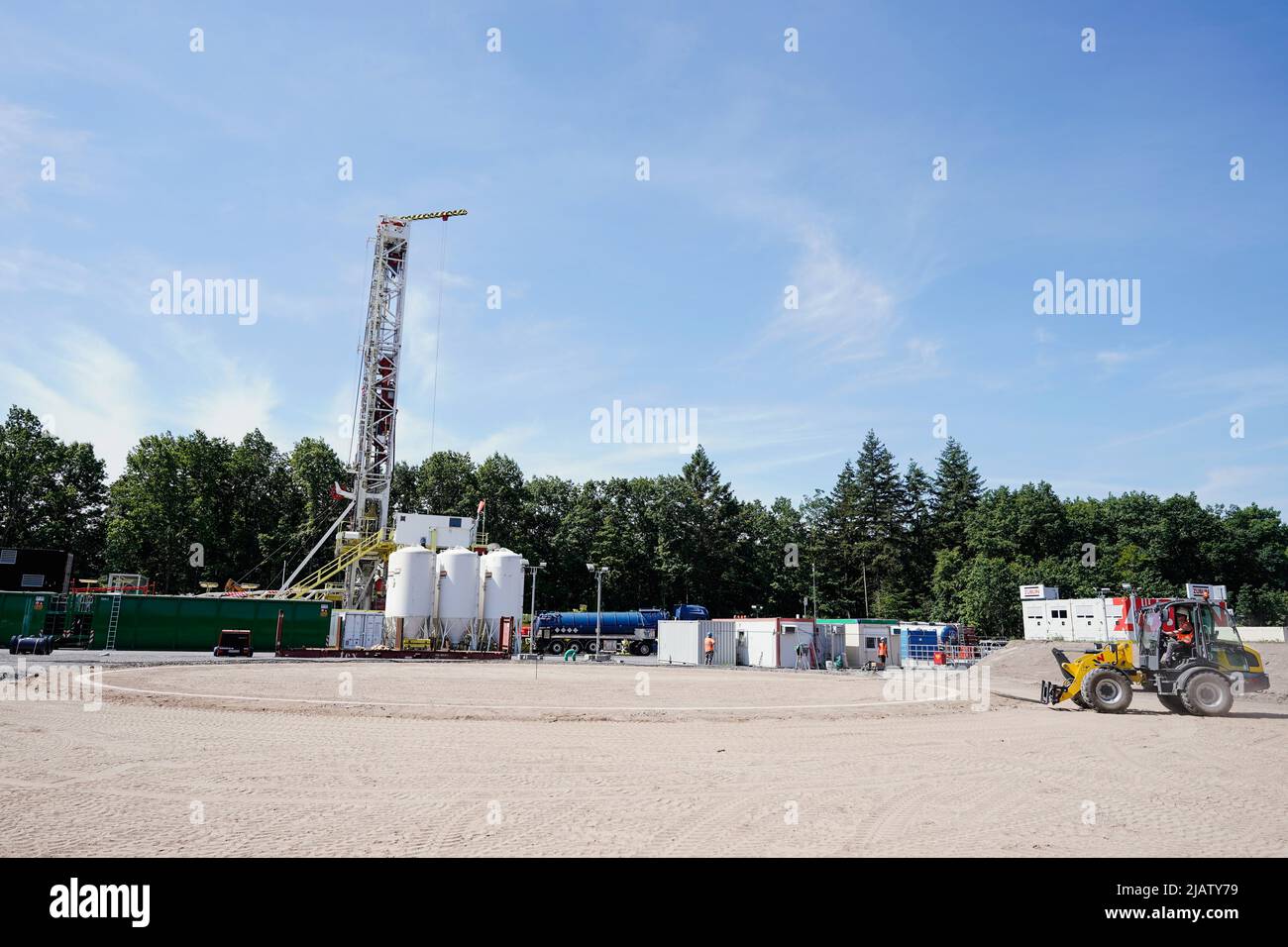 Graben Neudorf, Germany. 01st June, 2022. A construction vehicle stands ...
