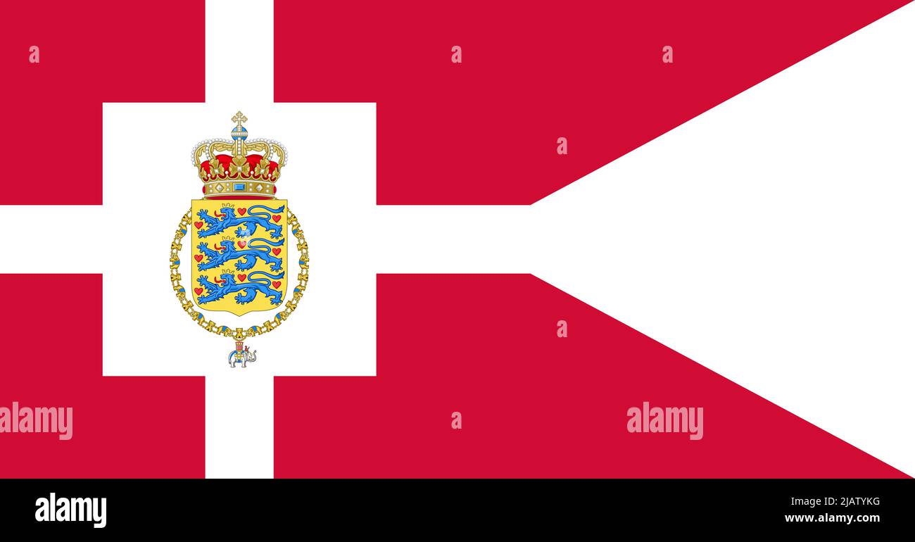 Top view of flag Standard Crown Prince, Denmark. Danish travel and ...