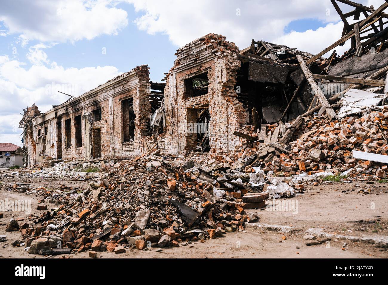 War in Ukraine. The central square in the city of Trostyanets liberated ...