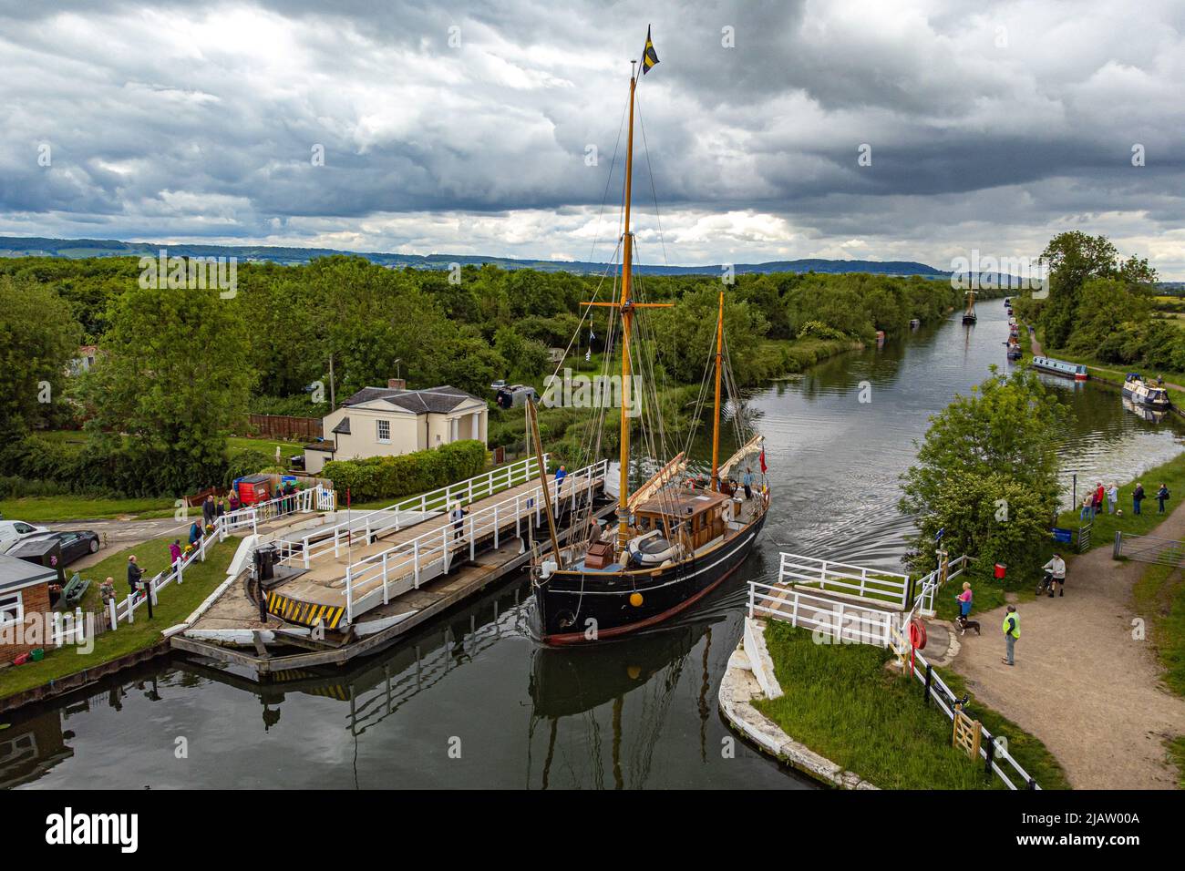 Tall ships travel along the Gloucester & Sharpness Canal, on route to ...