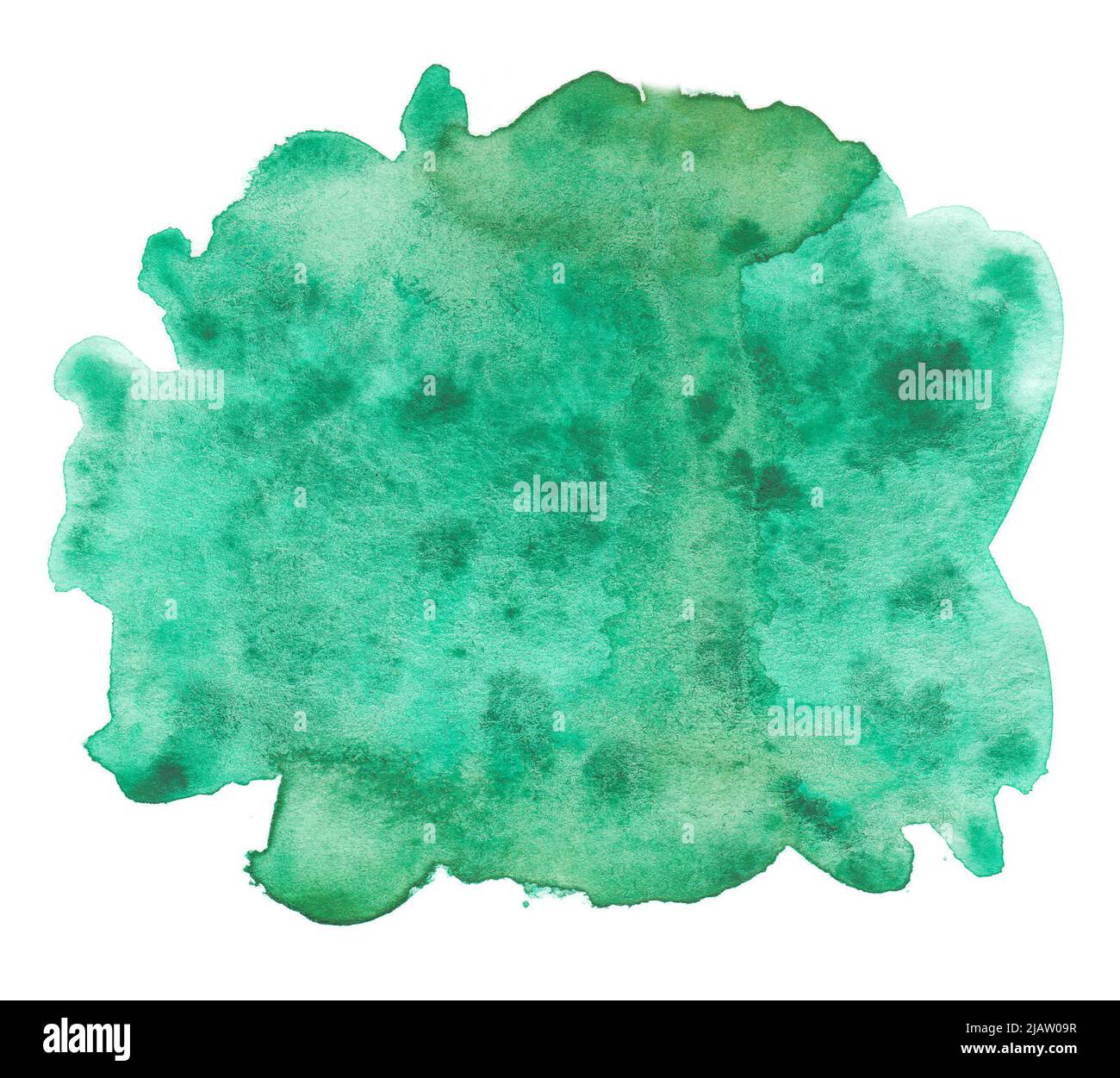 Abstract green watercolor splash texture isolated on white background ...