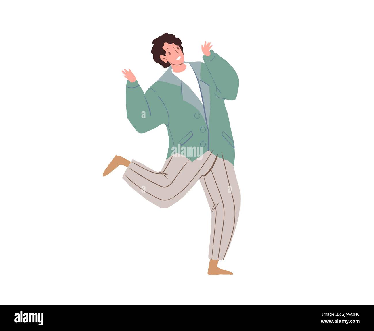 Flat cartoon happy character in joyful mood,positive emotions vector ...