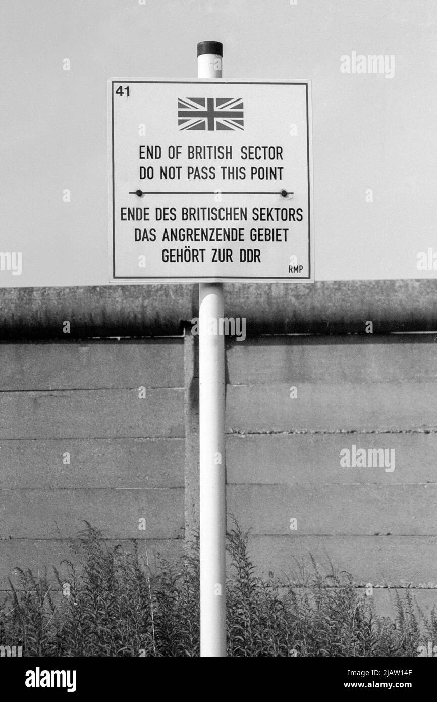 Wall between east and west germany Black and White Stock Photos ...