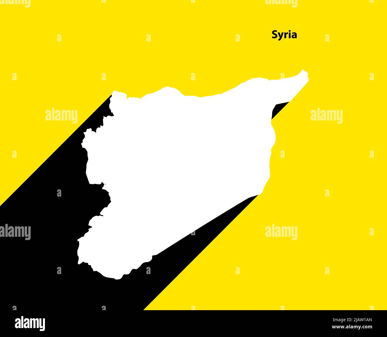 Syria Map on retro poster with long shadow. Vintage sign easy to edit ...