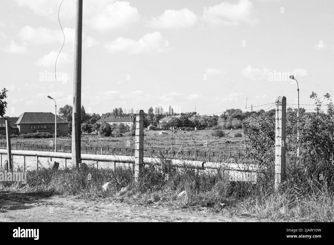 The East German border at Staaken between East and West Berlin in 1975 ...