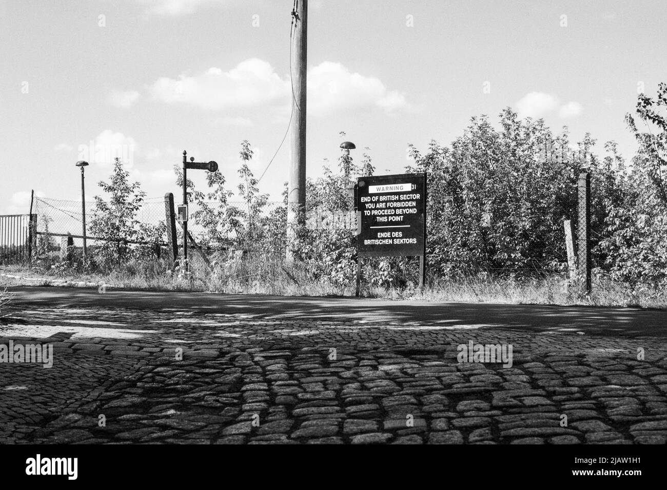 The East German border at Staaken between East and West Berlin in 1975 ...