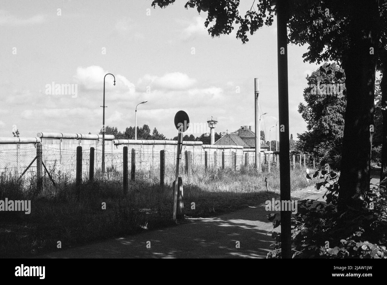 The East German border at Staaken between East and West Berlin in 1975 ...