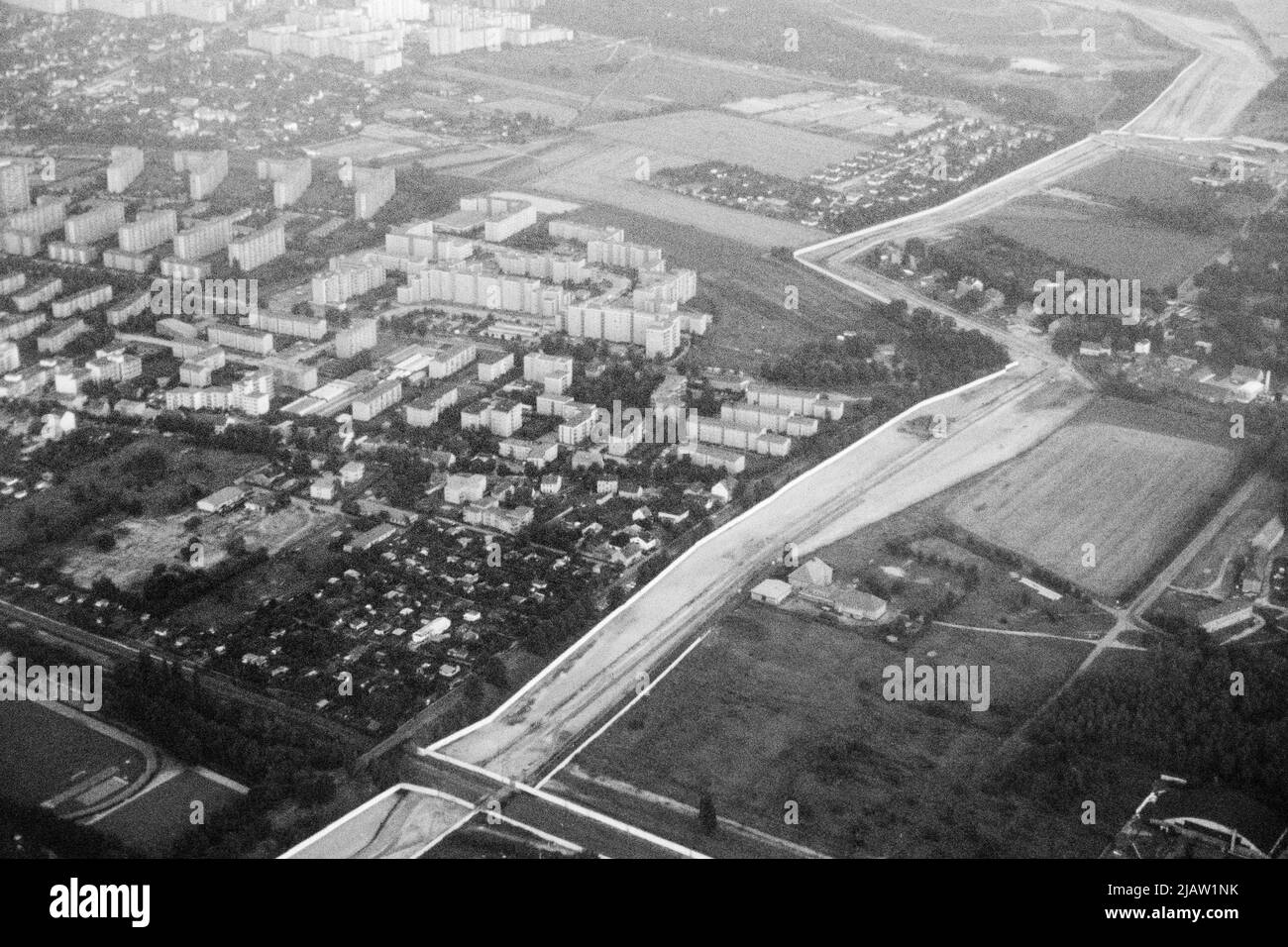 The East German border at Staaken between East and West Berlin in 1981 ...