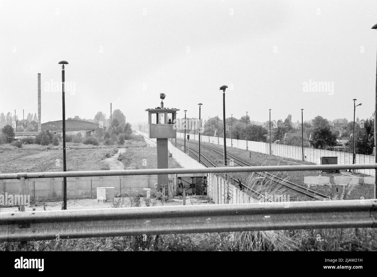 The East German border at Staaken between East and West Berlin in 1989 ...
