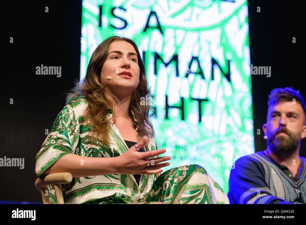 Hay-on-Wye, Wales, UK. 1st June, 2022. Nick Hayes, Ellen Miles, Louisa ...