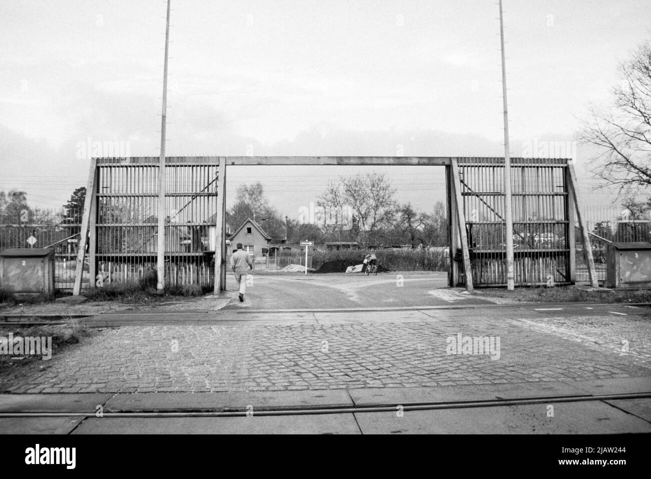 The East German border at Staaken between East and West Berlin in 1991 ...