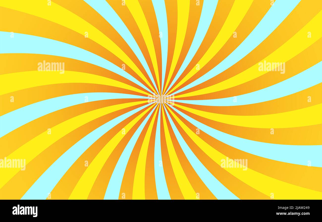 abstract blue yellow sun rays, retro styled sun burst pattern texture ...