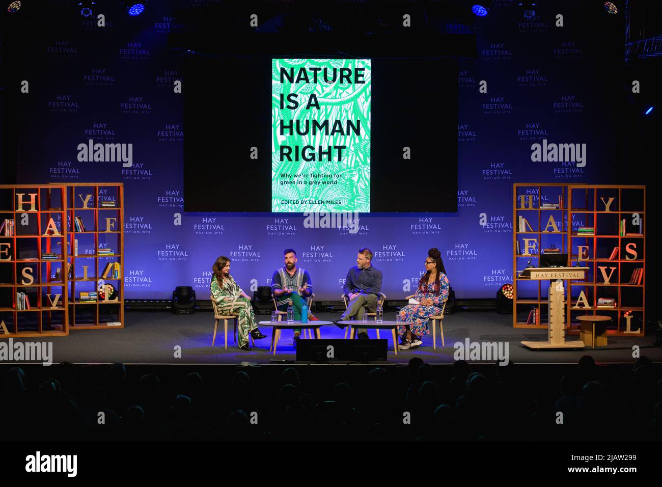 Hay-on-Wye, Wales, UK. 1st June, 2022. Nick Hayes, Ellen Miles, Louisa ...