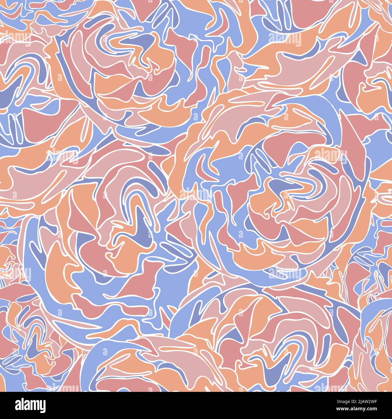 Floral brush strokes seamless pattern abstract rose flowers variegated ...